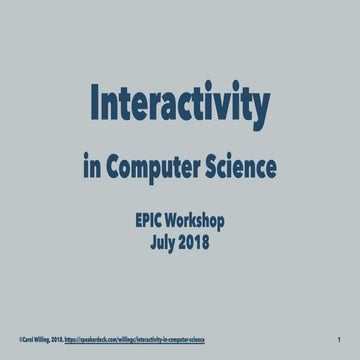 Interactive Computing In Computer Science Ppt
