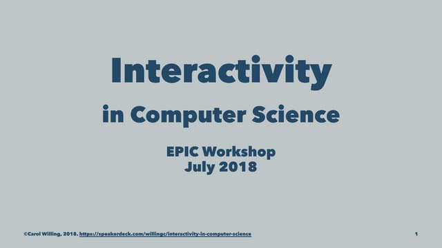 Interactive Computing In Computer Science Ppt