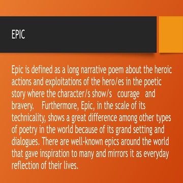 The Elements of Epic - English 10 - 1st Quarterpptx | PPTX