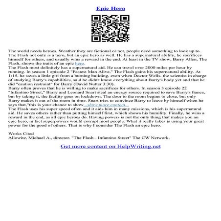 Epic Hero Essay | PDF