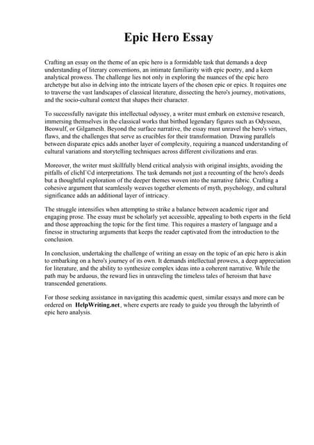 The Iliad Essay. First Coast Technical College | PDF