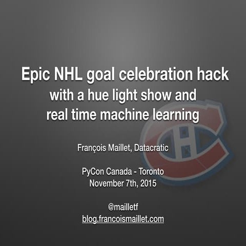 Epic NHL goal celebration hack with a hue light show and real-time machine | PDF