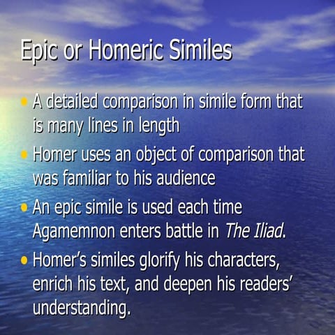 Epic or homeric similes | PPT
