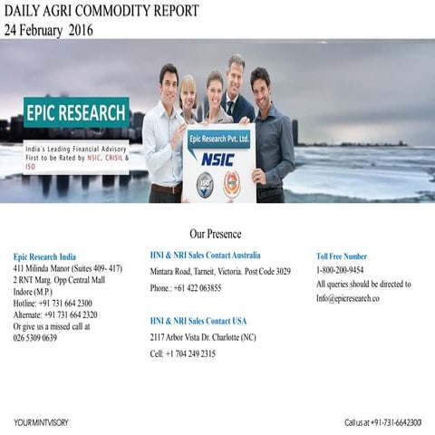Epic research daily agri report 24th feb 2016 | PDF