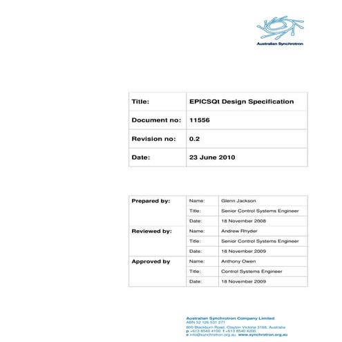 Epics Qt design specification | PDF