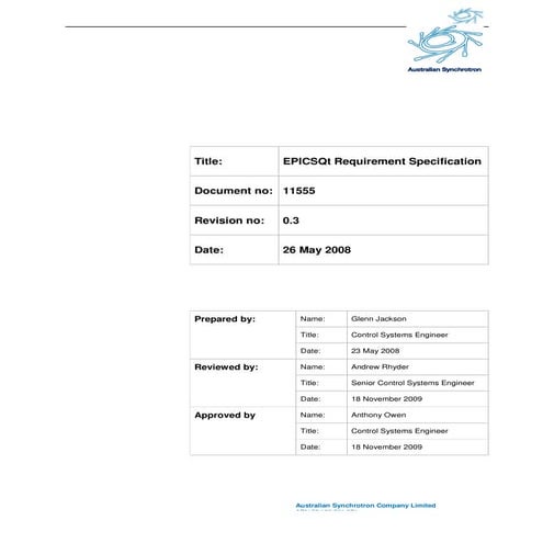 Epics Qt requirements specification | PDF
