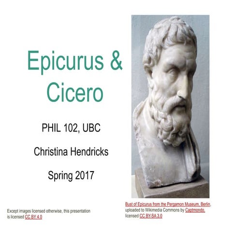 Epicurus & Cicero on Epicureanism | PPTX
