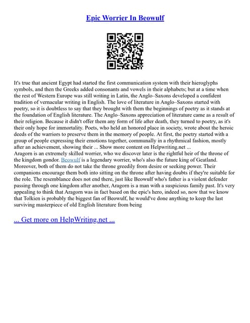 Beowulf Essay | PDF