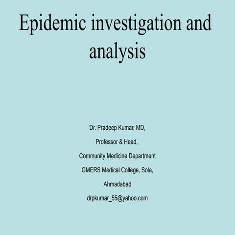 Epidemic investigation and analysis community medicine and sociology | PPT