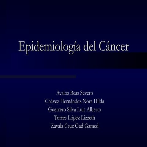 Epidemiologia Del Cancer | PPT