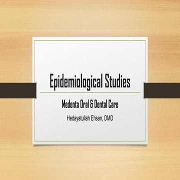 Epidemiological Studies | PPT