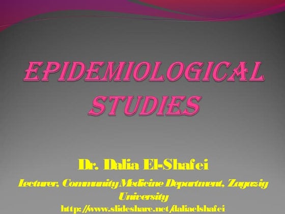 Introduction to epidemiology | PPT