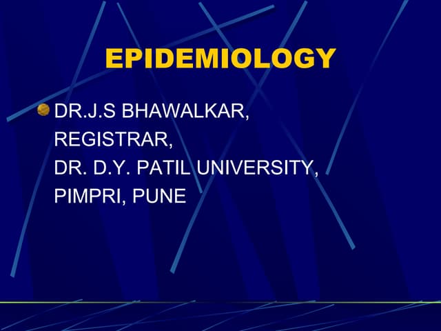 Introduction to epidemiology | PDF