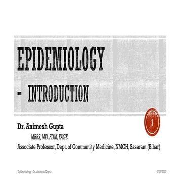 Introduction to Epidemiology | PPT