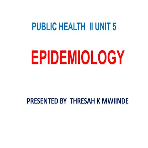 Epidemiology | PPT