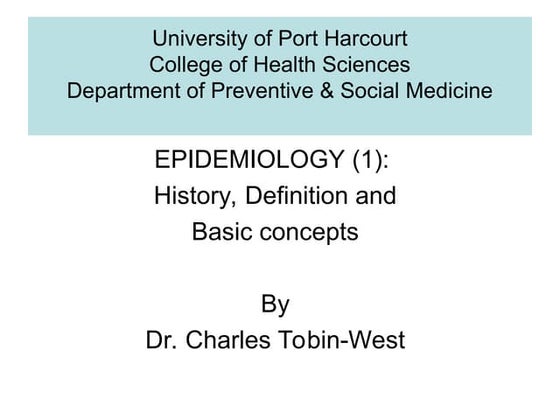 Principles of epidemiology | PPT
