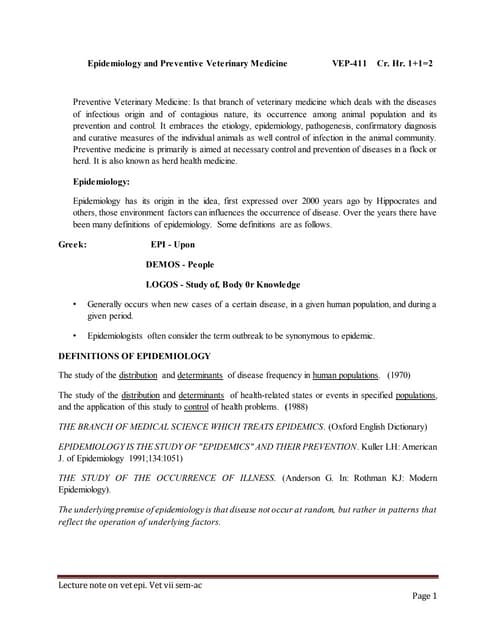 Introduction to epidemiology | PPT