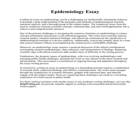 Epidemiology Essay. The College of Wooster | PDF