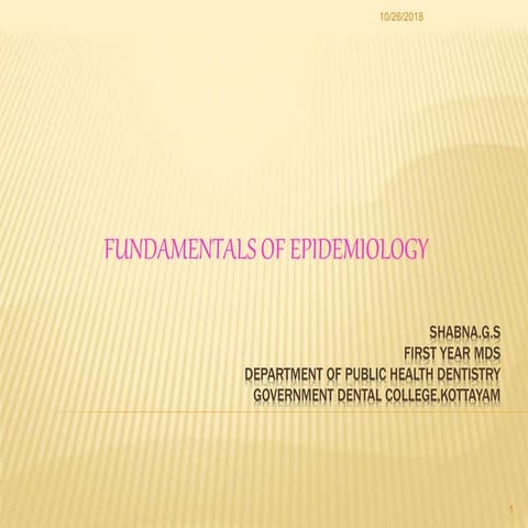 Epidemiology fundamentals | PPTX