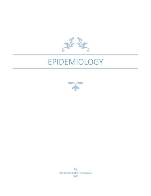 Unit 03 Introduction To Epidemiologyppt