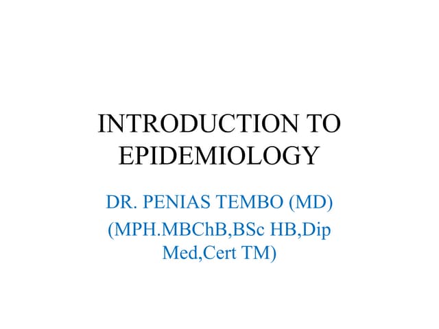 Introduction to epidemiology | PDF