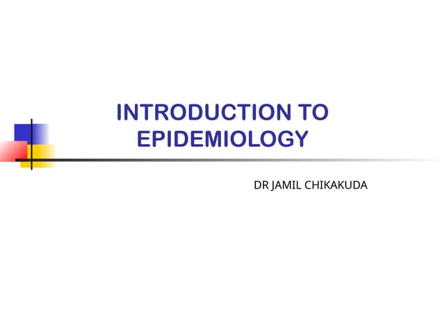 Epidemiology | PPT