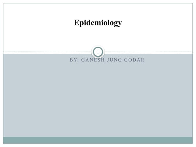 Epidemiology | PPT