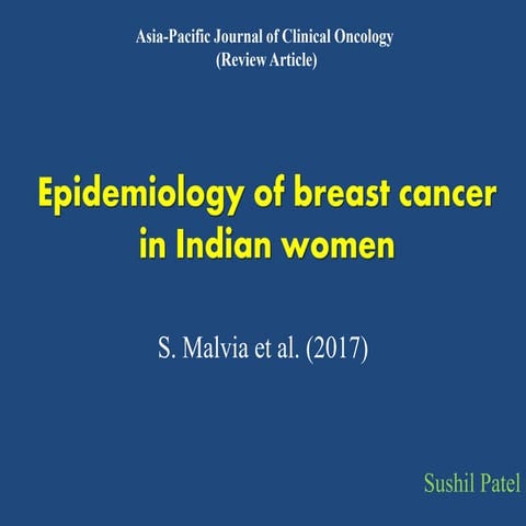 Epidemiology of Breast Cancer | PDF