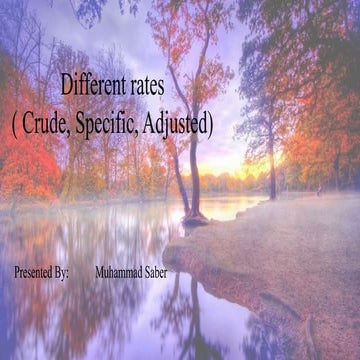 Different rates Crude, Specific and Adjusted and crude birth and death ...