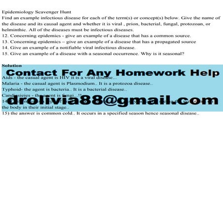 Epidemiology Scavenger HuntFind an example infectious disease for .pdf