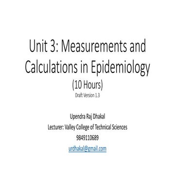 Epidemiology v1.3 unit 3 | PDF | Medical Health