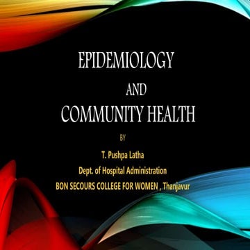 Epidemiology and Community Health | PPTX