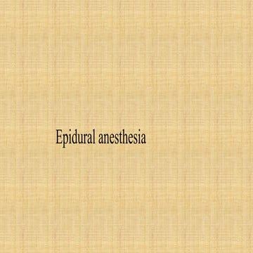 Epidural anesthesia - 5 A.pdf epidural anaesthesia is | PPT