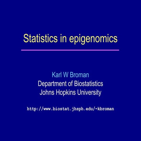 epigenomics and statistics in epigenetis | PPT