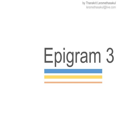 Epigram 3 | PPTX