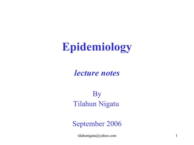 Epidemiology | PPT