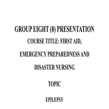 INTRODUCTION TO EPILEPSY ON FIRST AID MANAGEMENT | PPTX