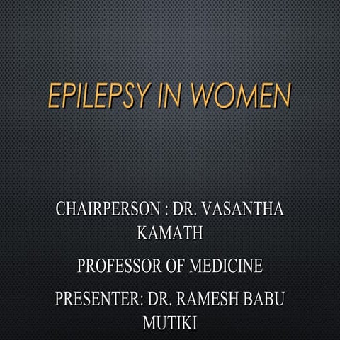 Epilepsy in women | PPT