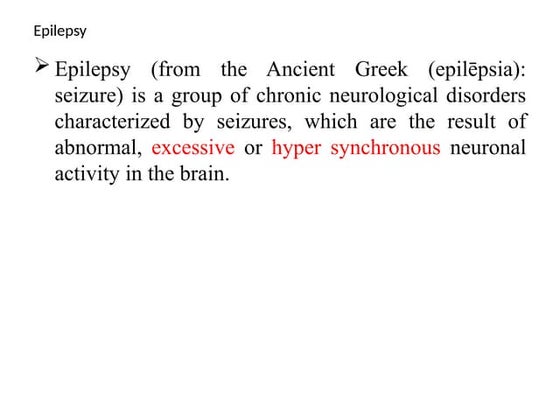 Seizure and epilepsy | PPTX