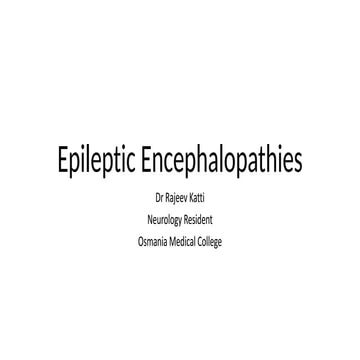 Epileptic encephalopathy/ Developmental Epileptic encephalopathy | PDF