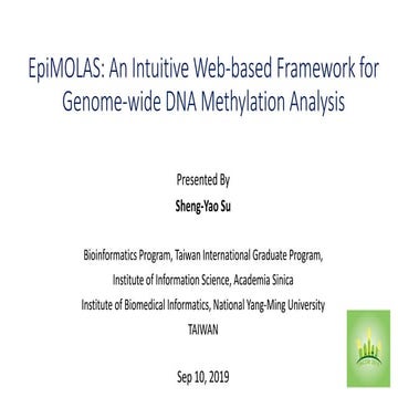 EpiMOLAS: An Intuitive Web-based Framework for Genome-Wide DNA Methylation Analysis | PDF