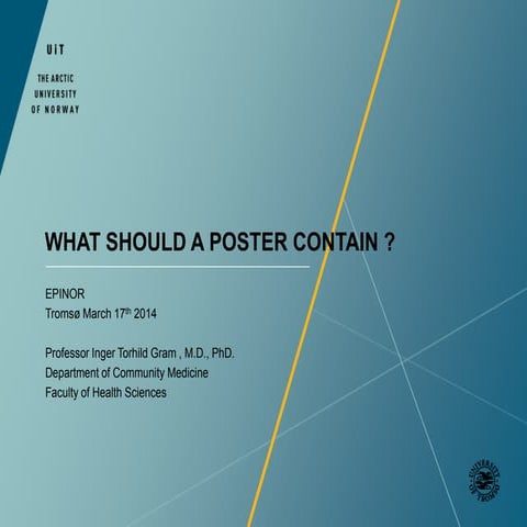 What should a poster contain? 18.03.14