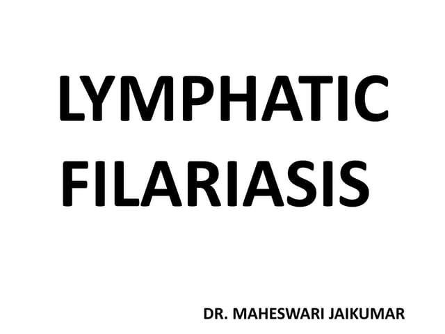 Epidemiology Of Filariasis Ppt