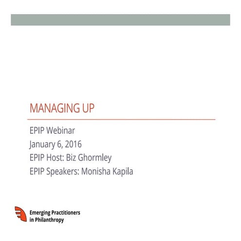 EPIP_ProInspire_webinar_managing up | PPT