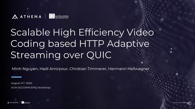 Scalable High Efficiency Video Coding Based Adaptive Streaming Over Quic Using