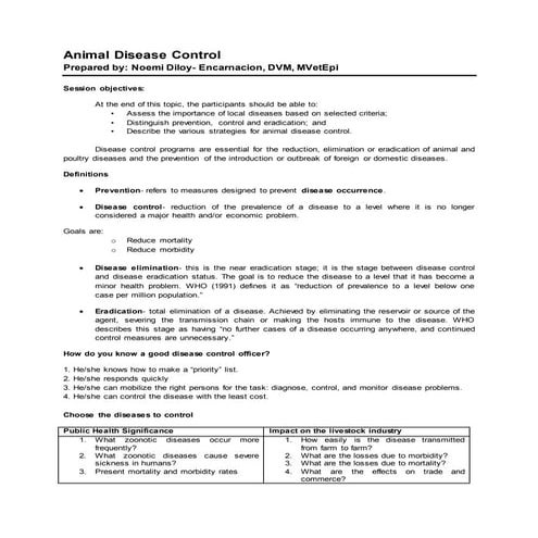 Epidemiology animal disease | PPT
