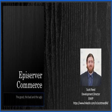 Episerver commerce 2019 developer meetup | PPT