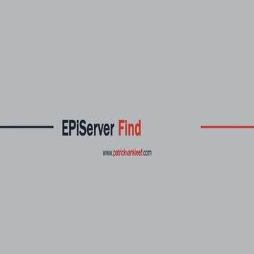 Episerver Find Macaw Ppt 