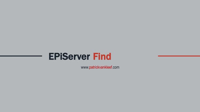Episerver Find Macaw Ppt