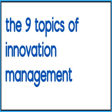 Episode InnoUpdate: 9 topics of innovation management | PPT